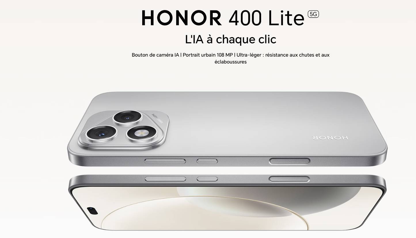 Smartphone HONOR 400 Lite 5G 8Go 256Go - Honor Tunisie
